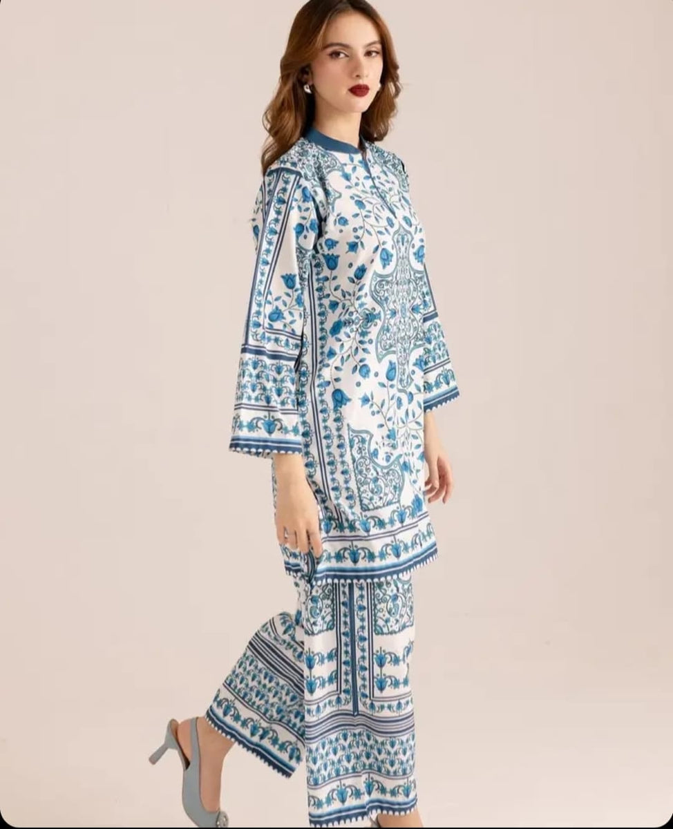 🌸 Bold Prints, Soft Comfort: Women’s 2-Piece Lawn Outfit 🌺 – TShirt Corner